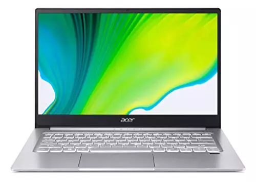 Acer Swift 3 Khafiif & Laptop fudud, 14' Full HD IPS, AMD Ryzen 7 4700U Octa-Core oo leh Radeon Graphics, 8GB LPDDR4, 512GB NVMe SSD, Wi-Fi 6, Backlit KB, Akhristaha Faraha, Alexa la dhisay