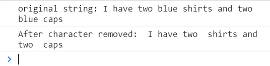 Wie entferne ich ein Zeichen aus einer Zeichenfolge mit der Methode replace() in JavaScript? 11739_3