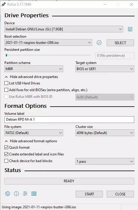 Carane nginstal lan mbukak Raspberry Pi Desktop ing PC liwat hard drive external 11796_5