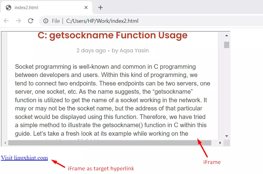 Hvernig á að bæta við iframes í HTML 11842_5