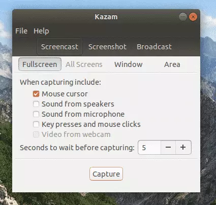 Ubuntu боюнча Kazam менен жазуу экраны 11871_9