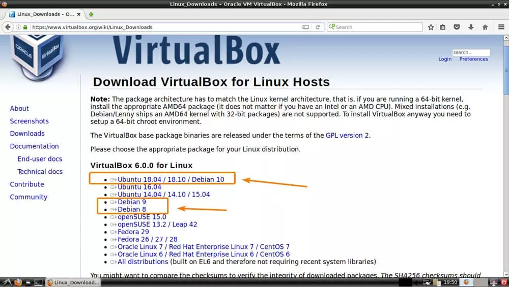 התקן את VirtualBox 6.0 בדביאן 11877_1