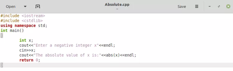 Absolute Value Function C++ 11908_1