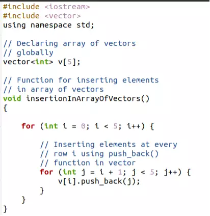 Array von Vektoren C++