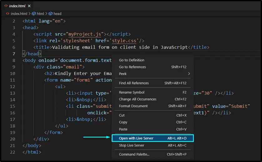 Wéi validéiert E-Mail Form op Client-Säit a JavaScript 11969_2