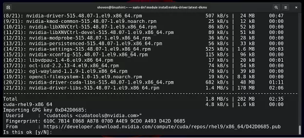 Mametraka mpamily NVIDIA amin'ny Red Hat Enterprise Linux (RHEL) 9 1199_24