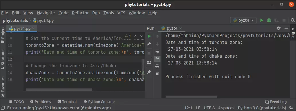 Kuidas kasutada Pythoni PYTZ-moodulit 12028_4