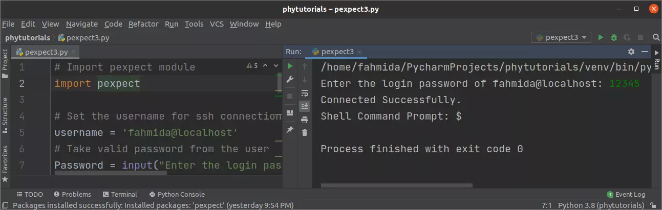 Как да използвате pexpect в Python 12037_4