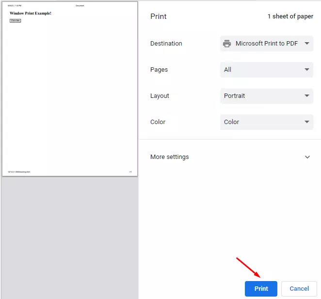 Zer da Window Print() Metodoa JavaScript-en? 12068_3