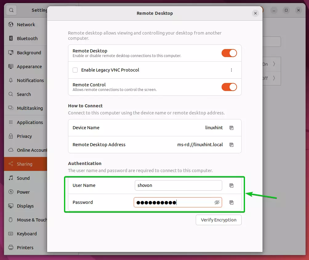 Ungayivula Kanjani Ideskithophu Ekude ku-Ubuntu Desktop 22.04 LTS futhi Uyifinyelele kusuka kuhlelo lokusebenza lwe-Windows Remote Desktop Connection 1207_19