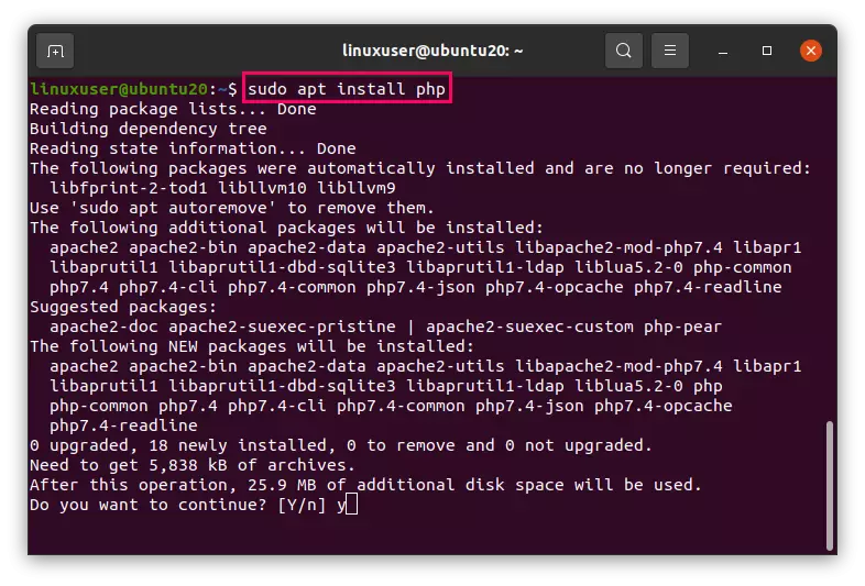 Ubuntu 20.04 жүйесінде соңғы PHP нұсқасын орнатыңыз 12086_2