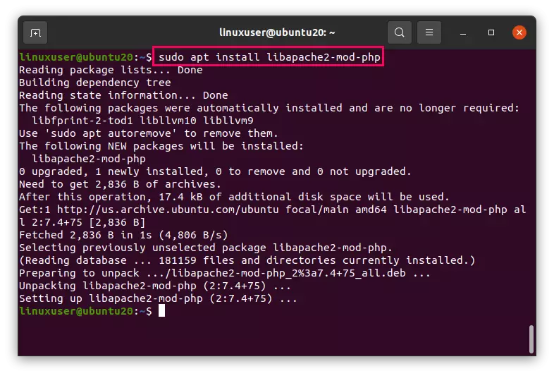 Ubuntu 20.04 жүйесінде соңғы PHP нұсқасын орнатыңыз 12086_4