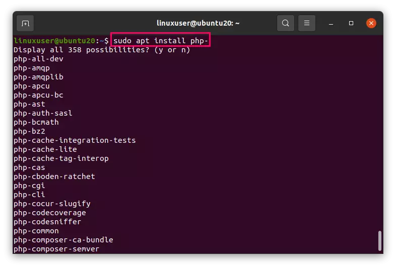 Ubuntu 20.04 жүйесінде соңғы PHP нұсқасын орнатыңыз 12086_7