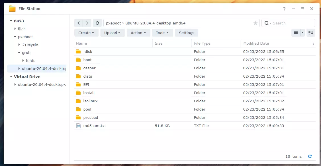 Synology NAS configureren als PXE-opstartserver voor Netbooting Linux-installatie-images met GRUB (UEFI-versie) 1209_55
