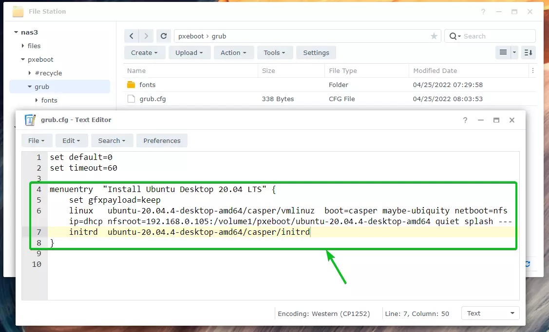 GRUB(UEFI 버전)를 사용하여 Linux 설치 이미지를 Netbooting하기 위해 Synology NAS를 PXE 부팅 서버로 구성하는 방법 1209_56