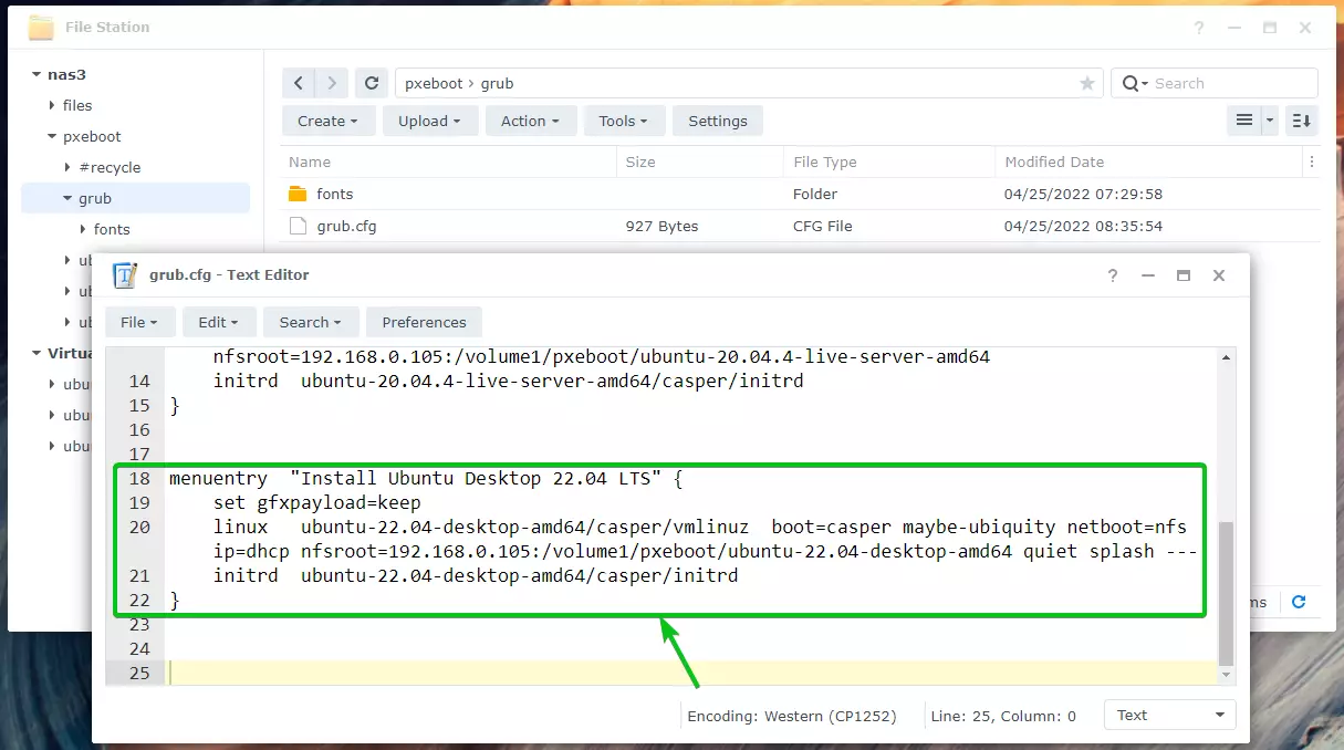 Synology NAS configureren als PXE-opstartserver voor Netbooting Linux-installatie-images met GRUB (UEFI-versie) 1209_82