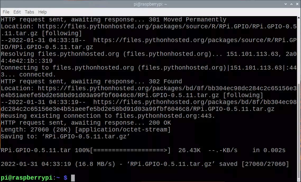 Giunsa ang Pag-install ug Pag-setup sa RPi.GPIO Library sa Raspberry Pi 12102_4