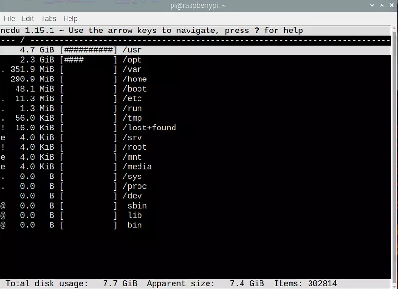 Raspberry Pi 4에서 스토리지를 분석하는 방법 12103_8