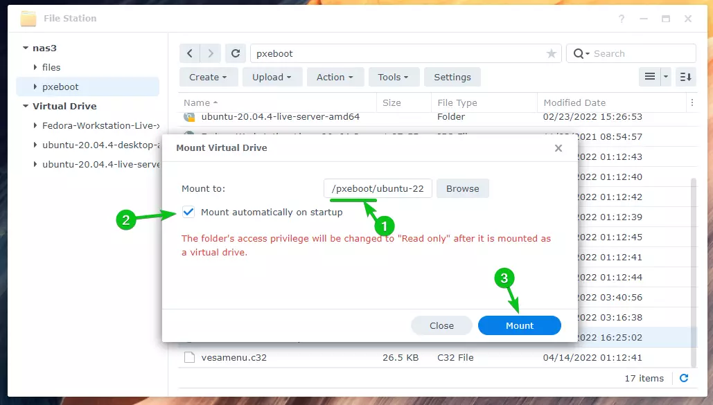 Hvernig á að stilla Synology NAS sem PXE ræsiþjón fyrir Netbooting Linux uppsetningarmyndir með PXELINUX (BIOS útgáfa) 1210_104