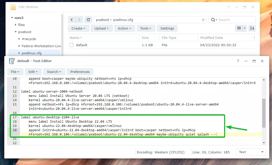 Hvernig á að stilla Synology NAS sem PXE ræsiþjón fyrir Netbooting Linux uppsetningarmyndir með PXELINUX (BIOS útgáfa) 1210_107