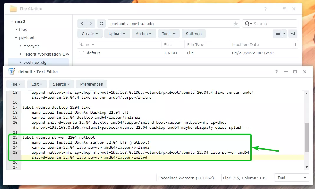 Hvernig á að stilla Synology NAS sem PXE ræsiþjón fyrir Netbooting Linux uppsetningarmyndir með PXELINUX (BIOS útgáfa) 1210_118