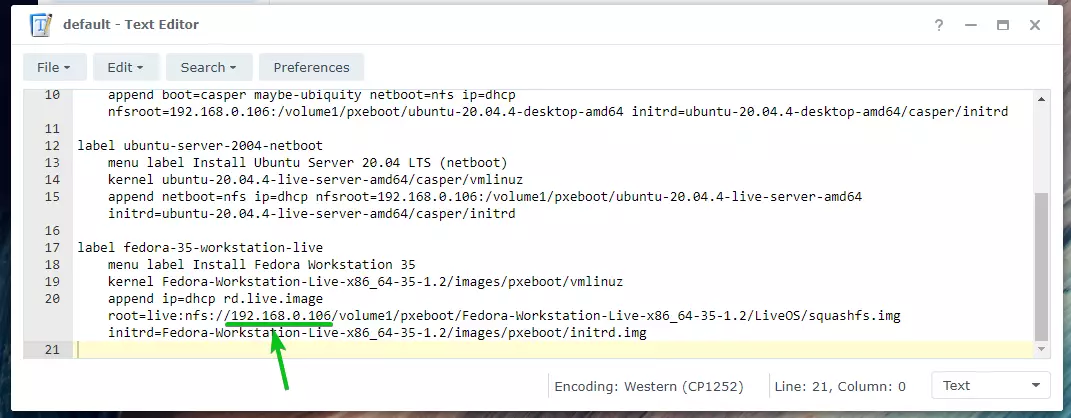 Hvernig á að stilla Synology NAS sem PXE ræsiþjón fyrir Netbooting Linux uppsetningarmyndir með PXELINUX (BIOS útgáfa) 1210_93