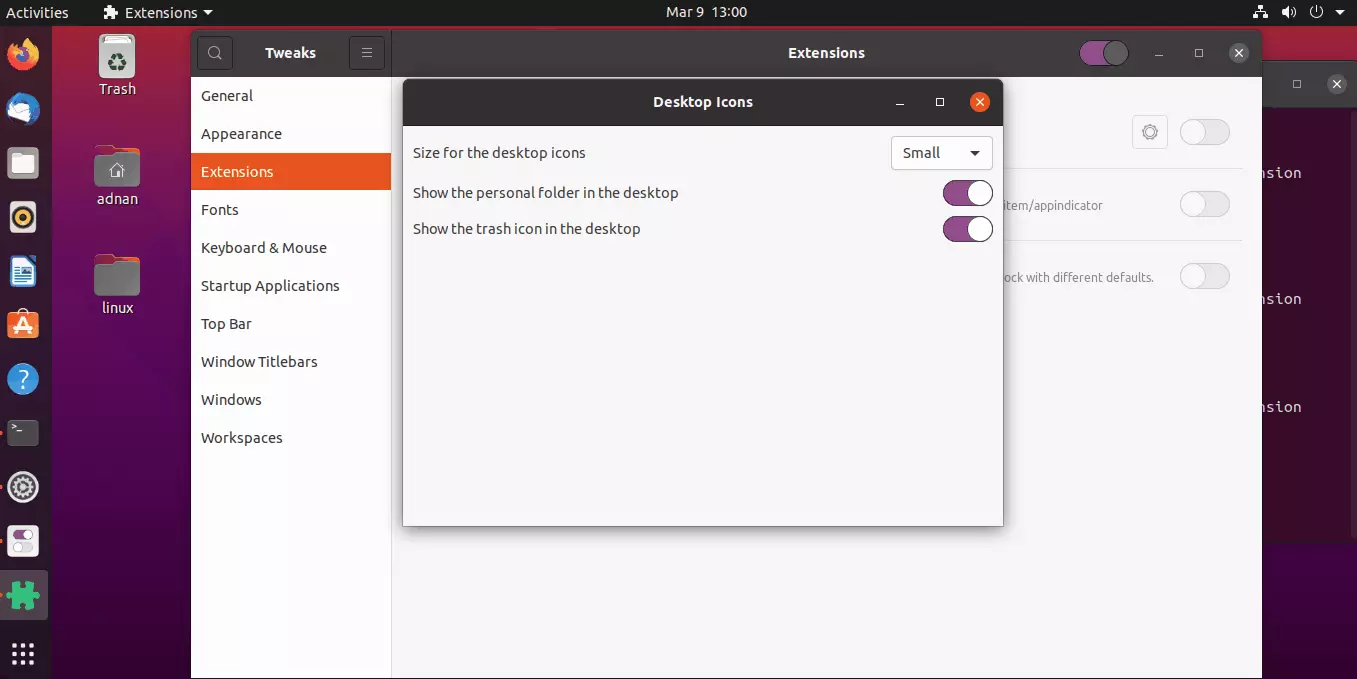 Как да преоразмерите иконите на работния плот в Ubuntu 12118_3