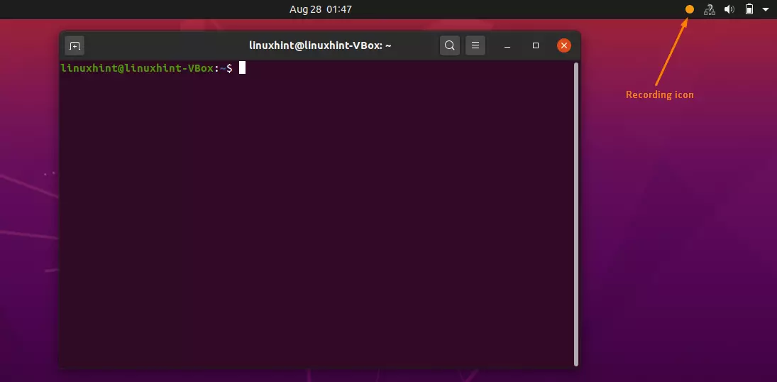 Giunsa ang pagrekord sa usa ka seksyon sa screen sa Ubuntu 12119_1