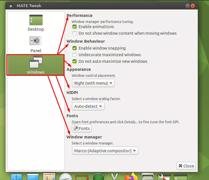 Tweak куралы менен Ubuntu Mate иш тактасын кантип ыңгайлаштыруу керек 12123_10