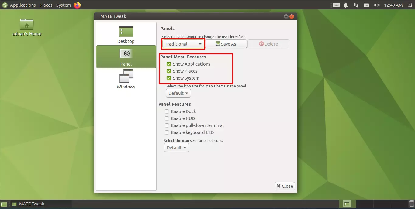 Tweak куралы менен Ubuntu Mate иш тактасын кантип ыңгайлаштыруу керек 12123_8