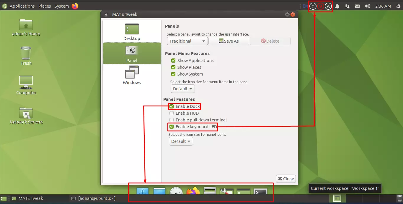 Tweak куралы менен Ubuntu Mate иш тактасын кантип ыңгайлаштыруу керек 12123_9