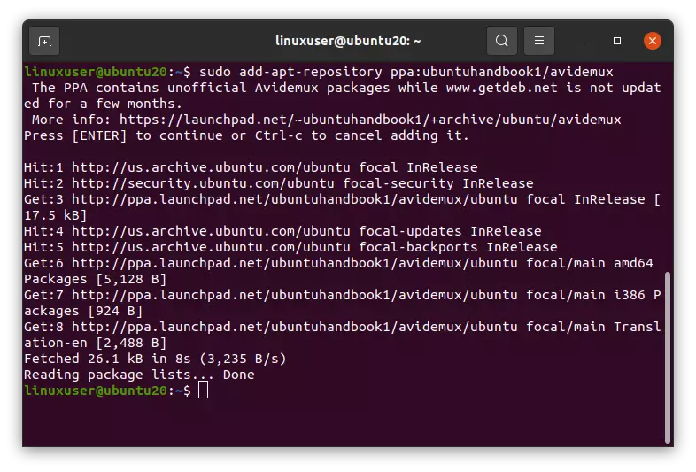 โปรแกรมตัดต่อวิดีโอ Avidemux สำหรับ Linux 12125_2