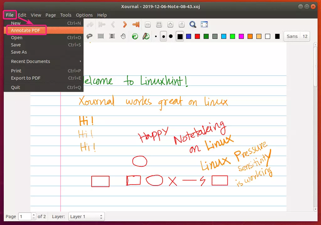 Kaip įdiegti ir naudoti „Xournal Note Taking“ programą „Ubuntu“. 12156_40