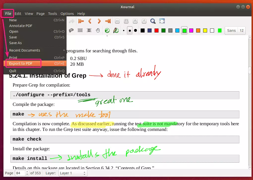 Cara Memasang dan Menggunakan Apl Mengambil Nota Xournal pada Ubuntu 12156_43