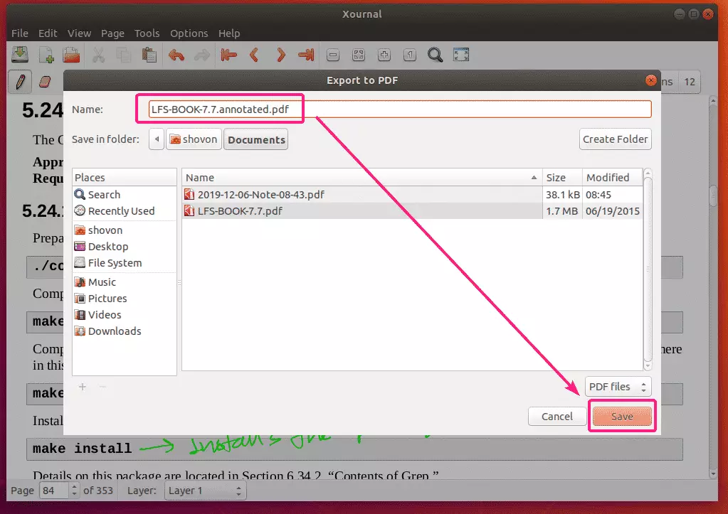 Ubuntu'до Xournal Note Takeing колдонмосун кантип орнотуу жана колдонуу керек 12156_44