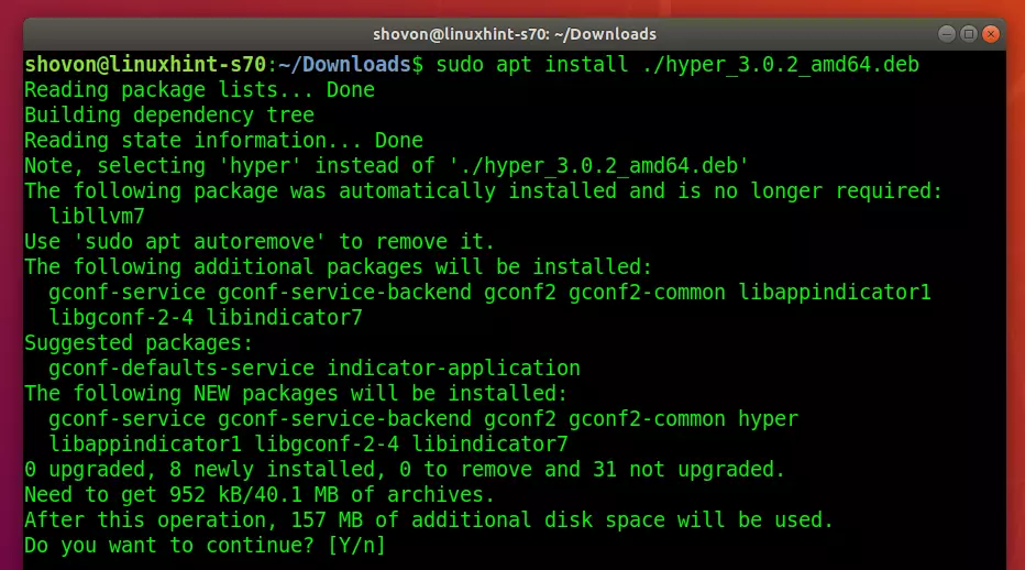 Hyper Terminal installeren en gebruiken op Ubuntu 18.04 LTS 12159_10