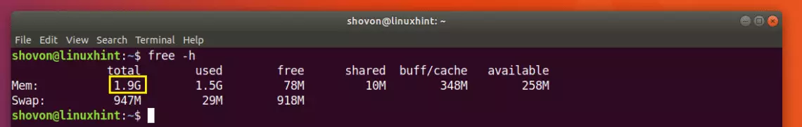 Hvordan sjekke RAM-en din på Ubuntu 12161_2