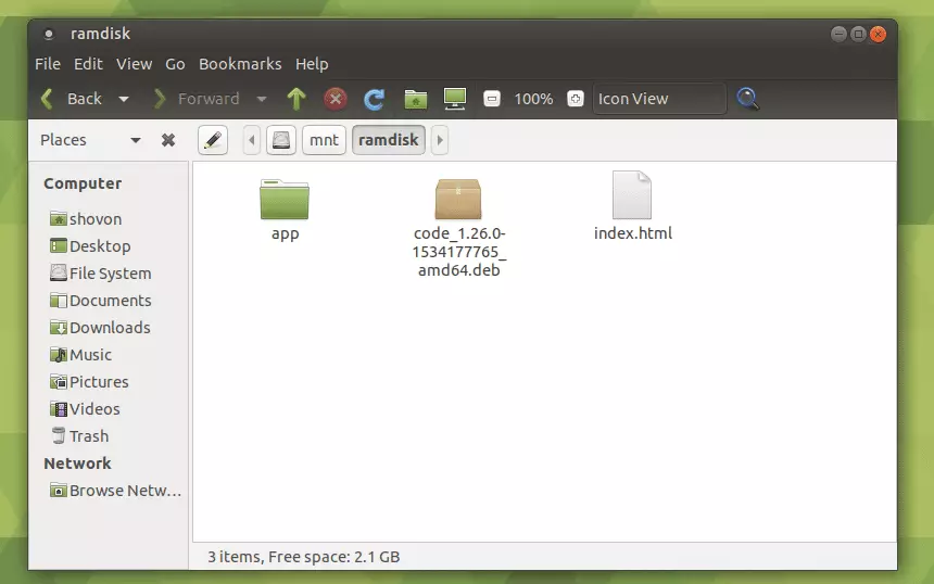 Een Ramdisk maken en gebruiken op Ubuntu 18.04 12162_4