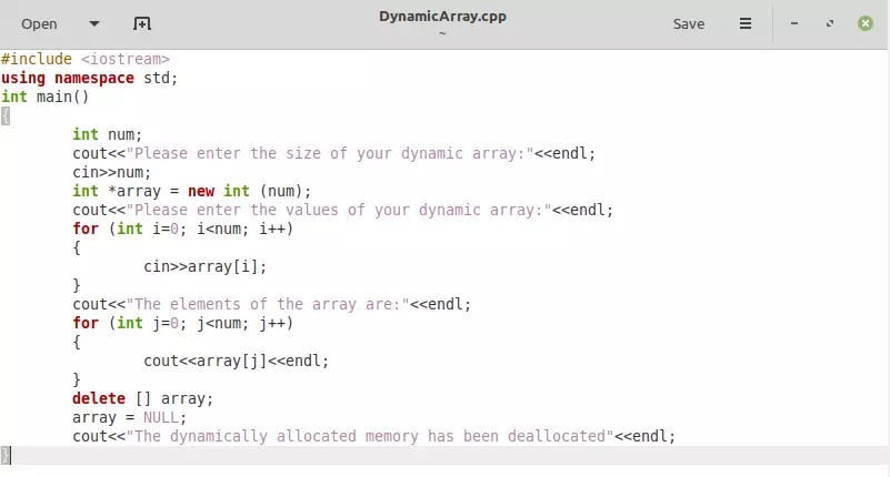 Dynamiskt allokerad Array C++ 12182_1