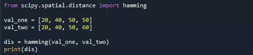 การคำนวณระยะ Hamming ใน Python 12208_1