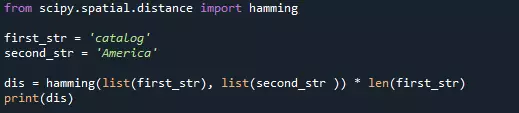 Berekkening fan Hamming ôfstân yn Python 12208_9