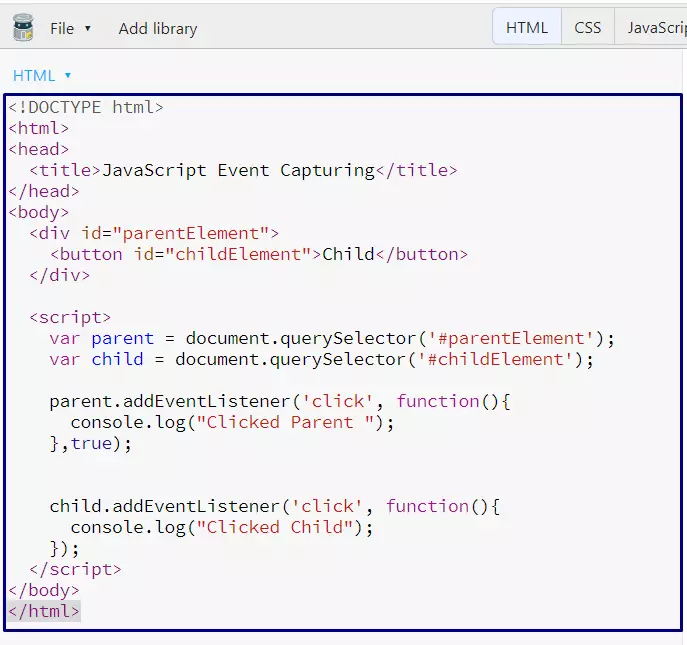 Gebeurtenisborrel of gebeurtenisvaslegging in JavaScript 12228_8