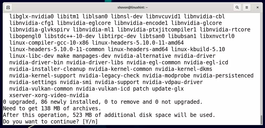 Debian 11 ରେ NVIDIA ଡ୍ରାଇଭରଗୁଡ଼ିକୁ ସଂସ୍ଥାପନ କରନ୍ତୁ | 1222_8