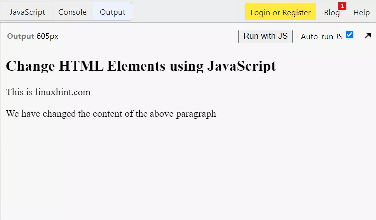 JavaScript वापरून HTML घटक कसे बदलावे 12234_2