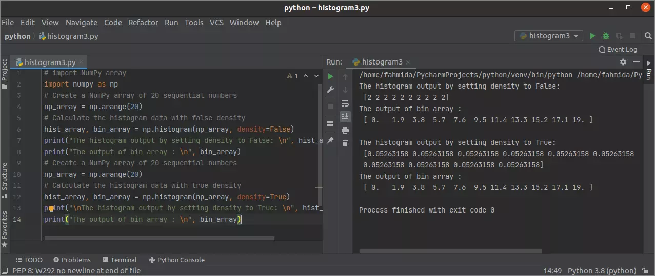 Python NumPy histogram () دەرسلىكى 12290_3