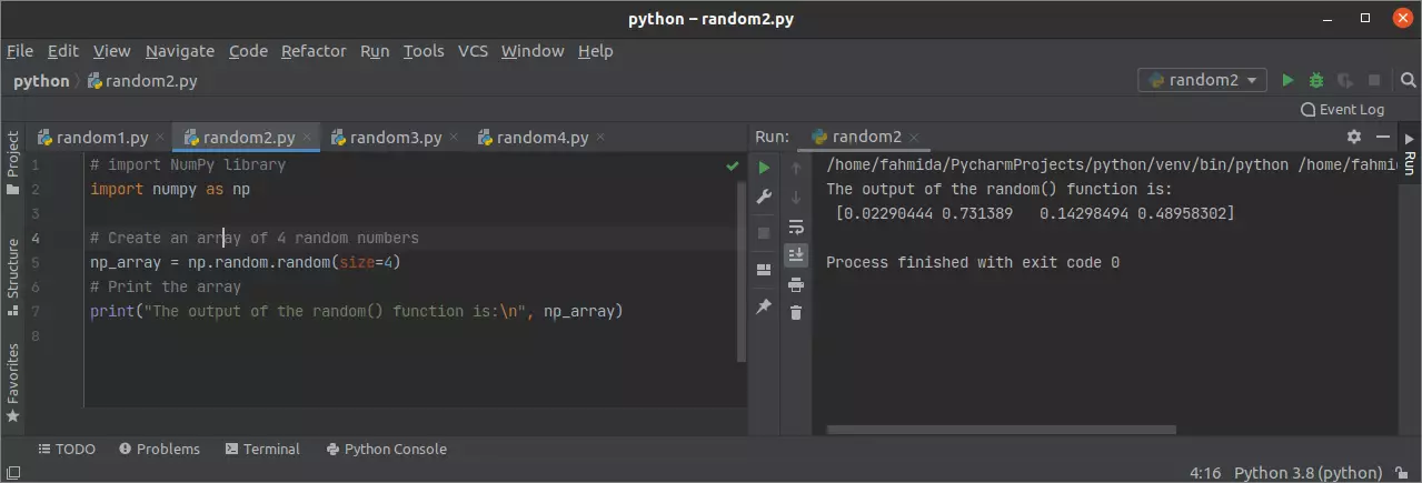 Kuidas kasutada Python NumPy juhuslikku funktsiooni? 12292_2