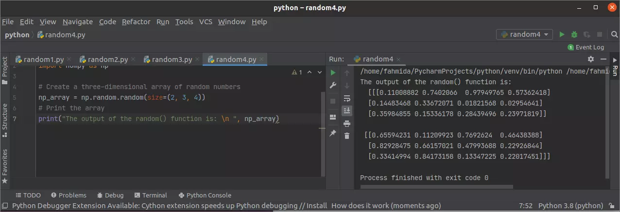 Hvordan bruger man Python NumPy Random Function? 12292_4