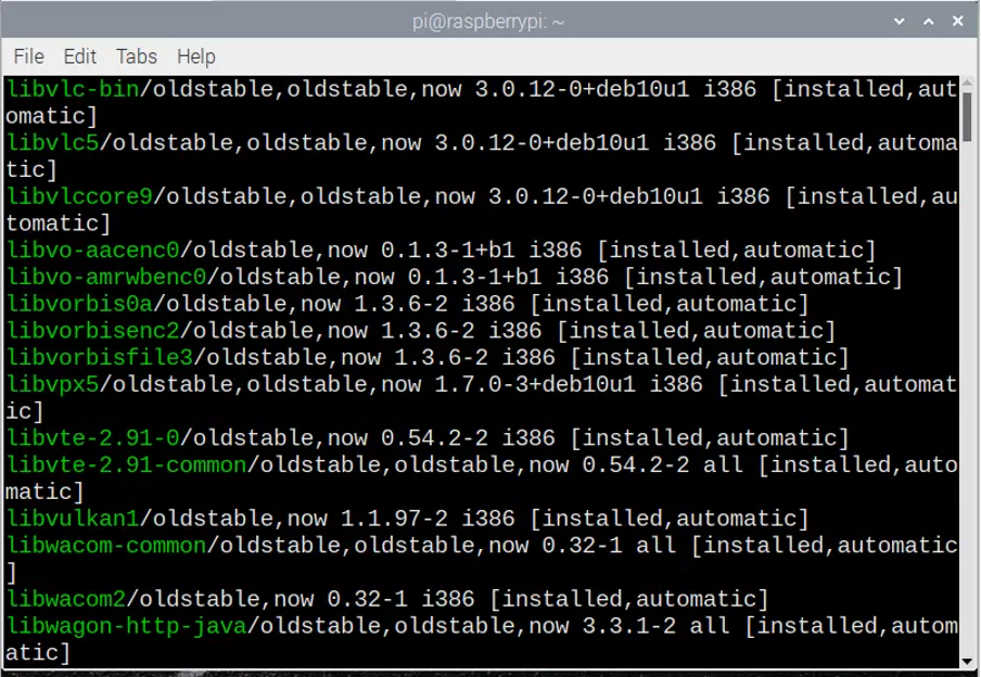 Giunsa Paglista ang Mga Na-install nga Mga Pakete sa Raspberry Pi OS 12325_2