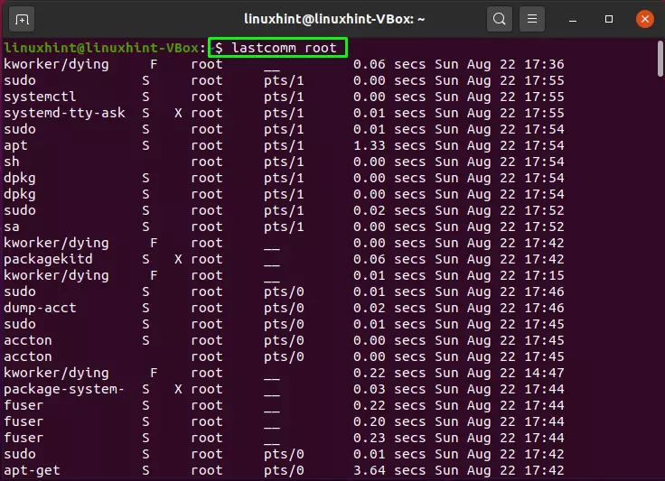 Ubuntu ۾ پروسيس اڪائونٽنگ کي ڪيئن فعال ڪجي 12352_13