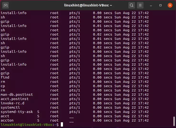 Ubuntu میں پروسیس اکاؤنٹنگ کو کیسے فعال کیا جائے۔ 12352_14